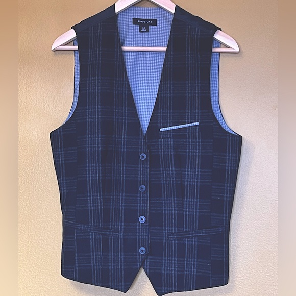 Structure | Suits & Blazers | Structure Wool Blend Black Plaid Vest ...